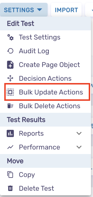 Bulk Actions In Test Cases Functionize